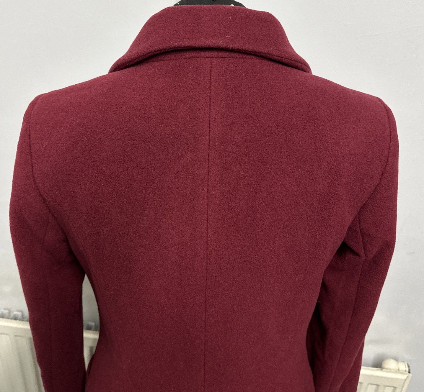 DESIGNER BAUKJEN CASHMERE WOOL BLEND COAT LADIES POCKET BURGUNDY SMART ...