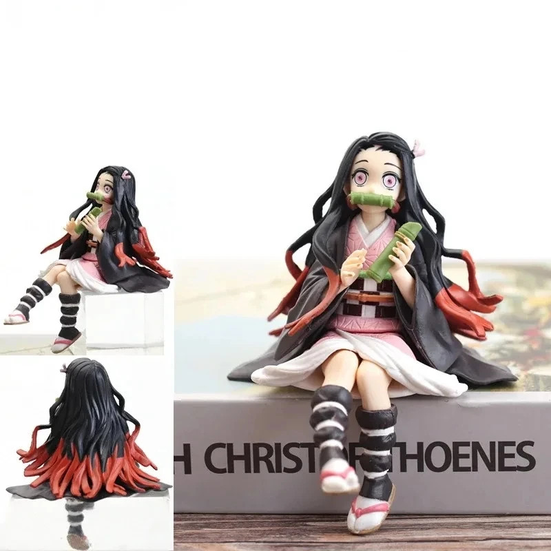 10-15cm Anime Demon Slayer Figure Kamado Tanjirou Nezuko Sitting ...