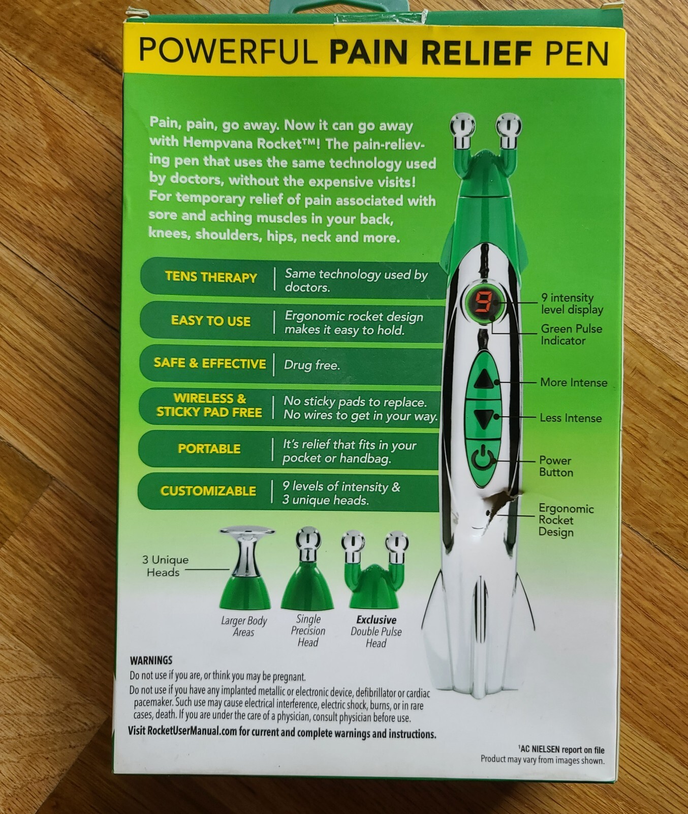 Hempvana Rocket Tens Therapy Pain Relief Pen - Silver/Green for sale ...