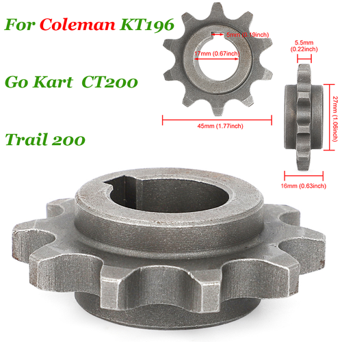 For Coleman KT196 Go Kart Front Sprocket 10T 420 Chain CT200 Trail 200 ...