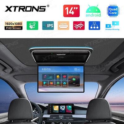 14" IPS Screen Android11 Car Roof Monitor Mount Overhead TV 1080P Video ...