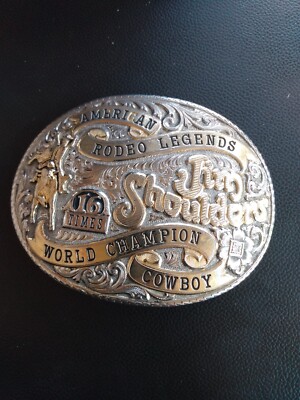 VINTAGE GIST JIM SHOULDERS RODEO LEGENDS 16X WORLD CHAMPION TROPHY BELT ...