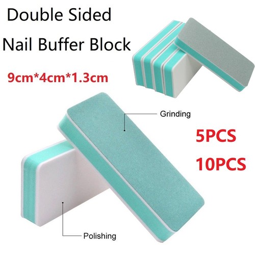 5/10Pcs Double Sided Polishing Block 600/3000Grit Manicure Nail File ...