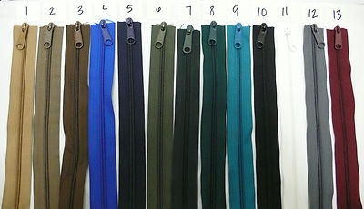 NYLON ZIPPER BUY BY THE YARD WITH MATCHING YKK PULLS .45 VARIOUS COLORS ...