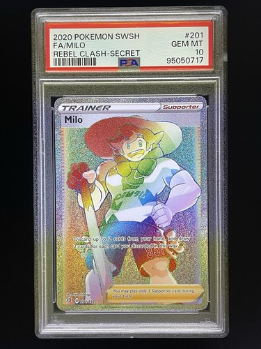 MILO FULL ART PSA 10 2020 POKEMON SWSH REBEL CLASH SECRET 201/192 | eBay