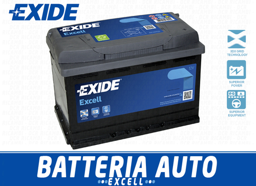 EXIDE EB500 BATTERIA AUTO EXCELL 50HA 450A (EN) DI SPUNTO 12V OEM + DX ...