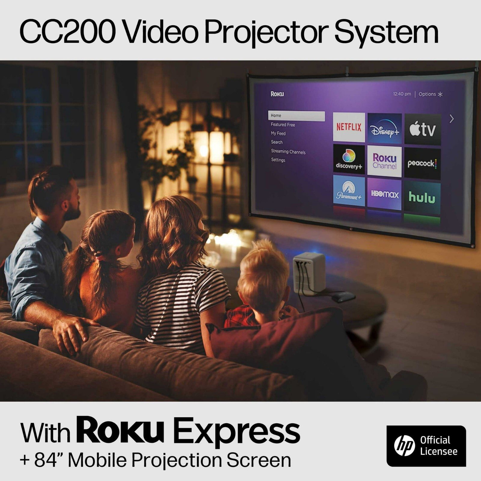 *NEW* HP CC200 Projector 1080p with ROKU Express Streaming Player and ...