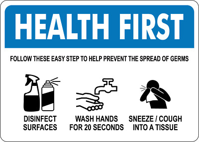 OSHA NOTICE: FOLLOW EASY STEP TO HELP PREVENT GERMS| Laminated Vinyl ...