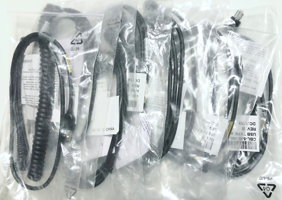 COILED CABLE HONEYWELL BARCODE SCANNER CBL-500-300-C00 5V REV B USB | eBay