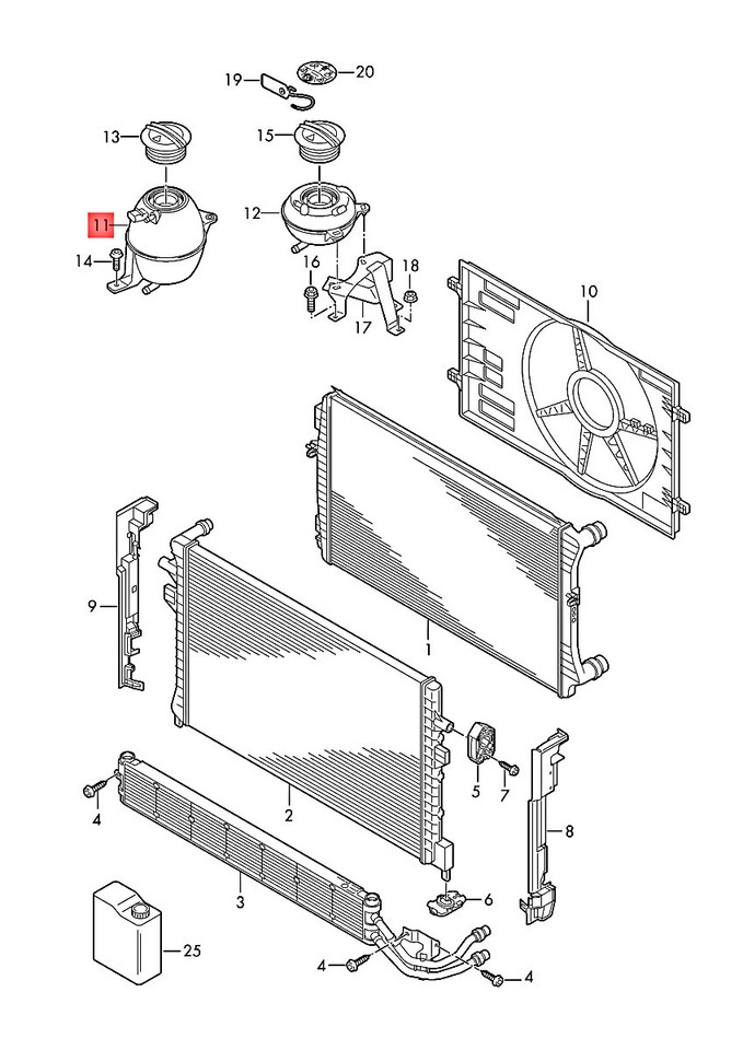 Genuine VW Amarok 2HA 2HB S1B S6B S7A S7B Coolant Expansion Tank ...