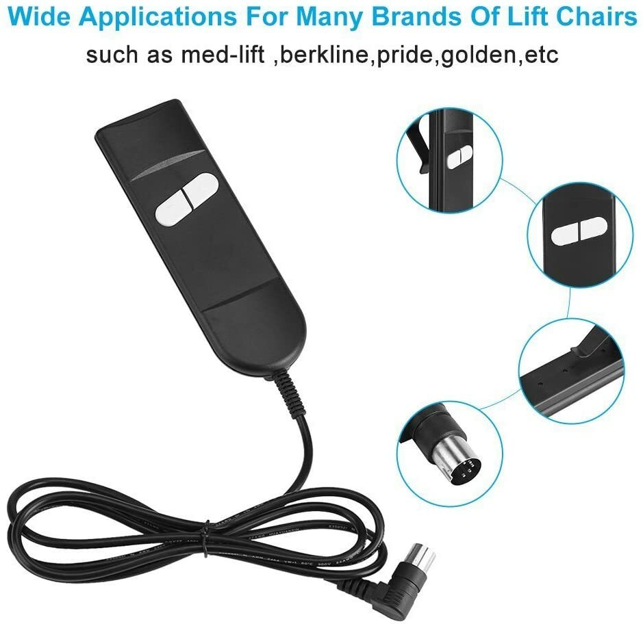 Limoss okin Lift Chair Recliner Parts 2 Button 5 pin Universal hand ...