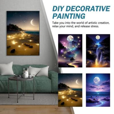 DIY Moonlight Beach D iamond Art Kits for Adults Home Wall Decor R9X6 ...