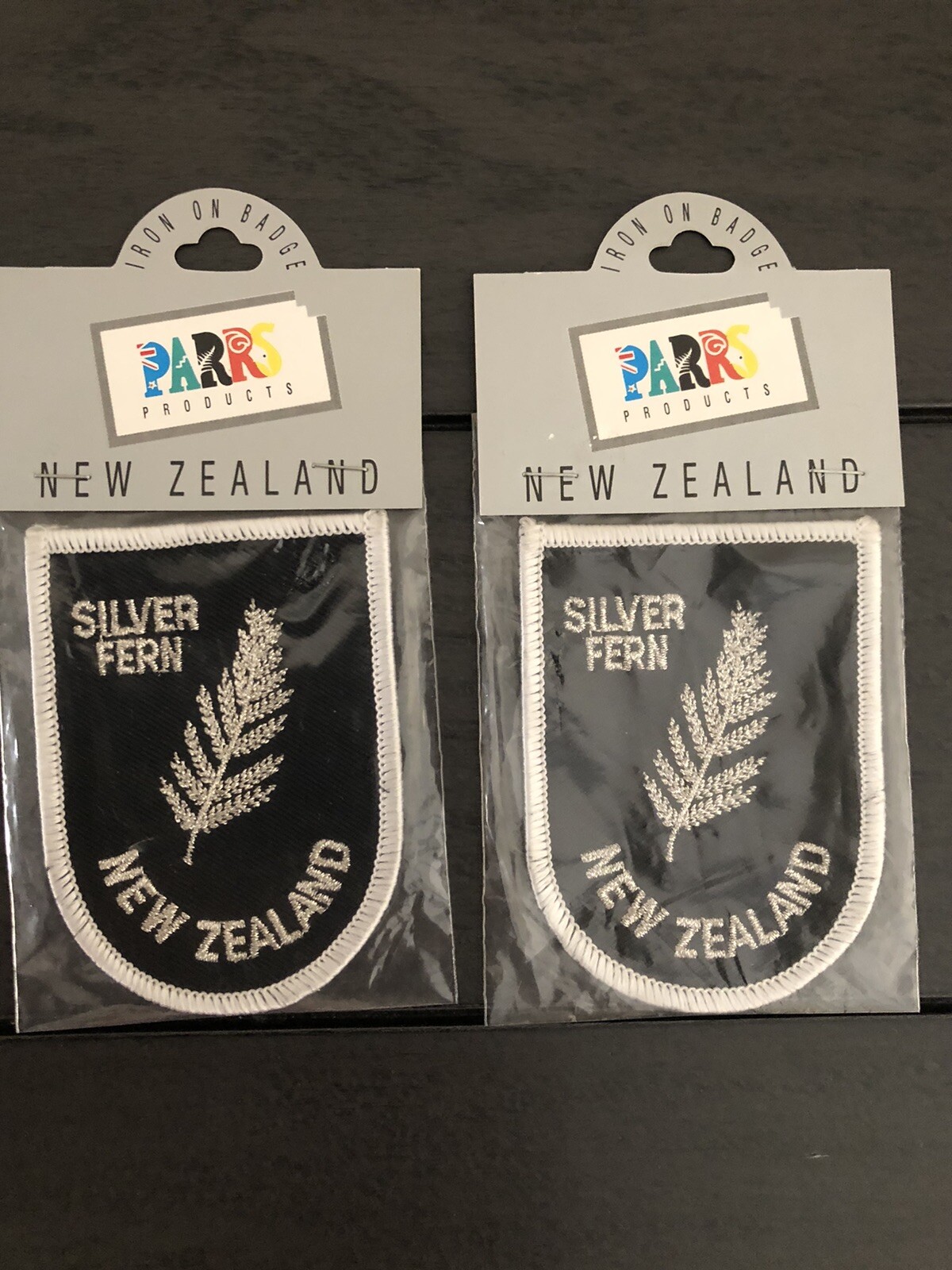 New Zealand Silver Fern set of 2 Patches New Iron on Badge Travel Parrs ...