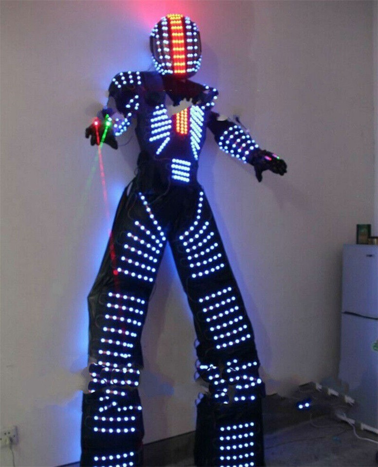 LED Colors Change Costume Robot Clothing Suit Illuminated Dance Remote ...