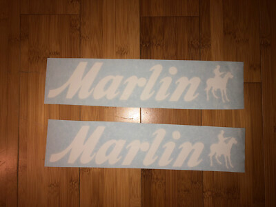 Marlin Gun Logo Vinyl White Sticker Decal 12” (set Of 2) Rifle Lever ...