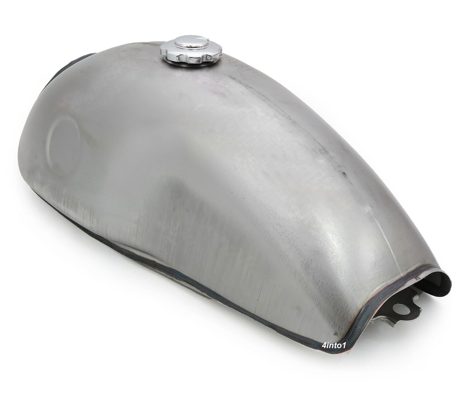 Cafe Racer Gas Tanks - Black / Raw Steel - Retro Motorcycle CHOOSE ...