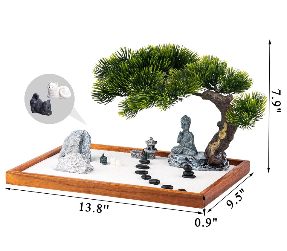 Zen Garden Kit - Mini Jardin Zen Garden for Desk with Buddha Shape ...