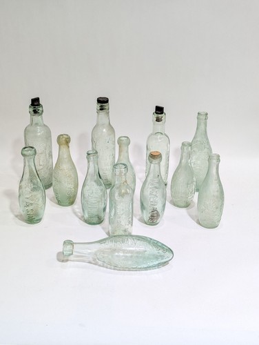 Vintage Glass Bottle Job Lot English Green Water Victorian | eBay