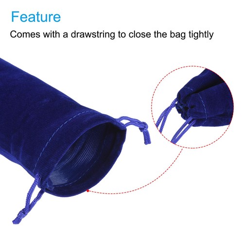 3Pcs Pocket Gift Bags 17x8cm Soft Flannel Storage Pouch Brown Dark Blue ...