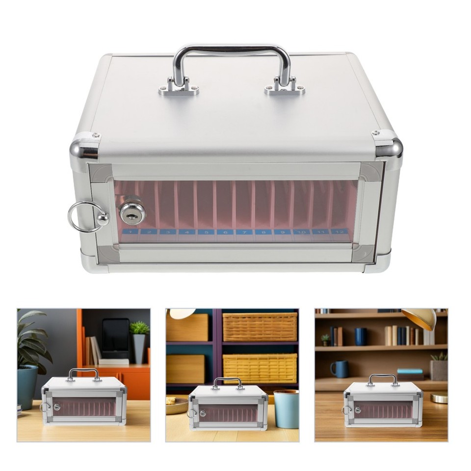 Lock Box For Phone: Aluminum Alloy Cell Phone Storage Box For Classroom ...