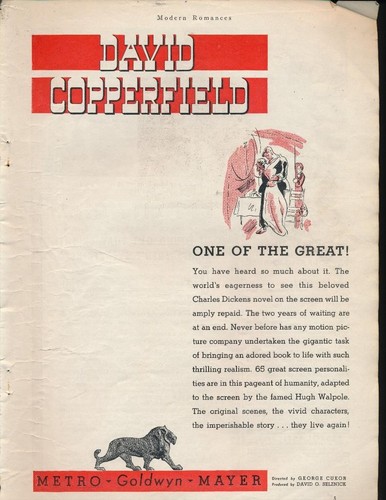 Magazine Ad - 1935 - Movie Ad - "David Copperfield" | eBay