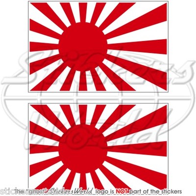 JAPAN Japanese Rising Sun Flag 75mm (3") Vinyl Bumper Stickers, Decals ...