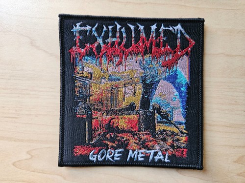 EXHUMED, GORE METAL, SEW ON BLACK BORDER WOVEN PATCH | eBay