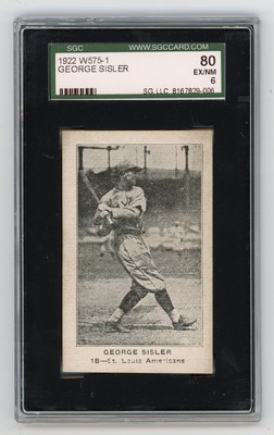George Sisler St. Louis Browns Baseball Card (SGC EX / NM 6) 1922 | eBay