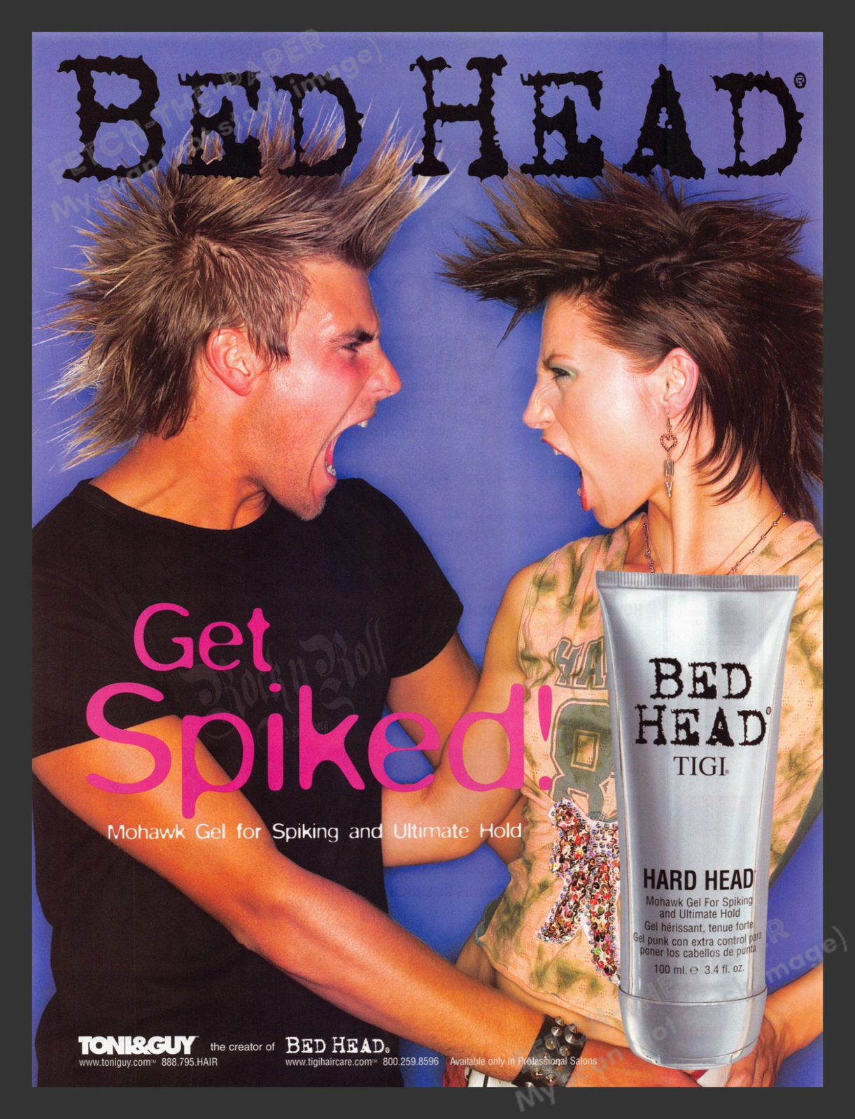 TIGI Bed Head 2000s Print Advertisement Ad 2003 Hard Head Get Spiked ...