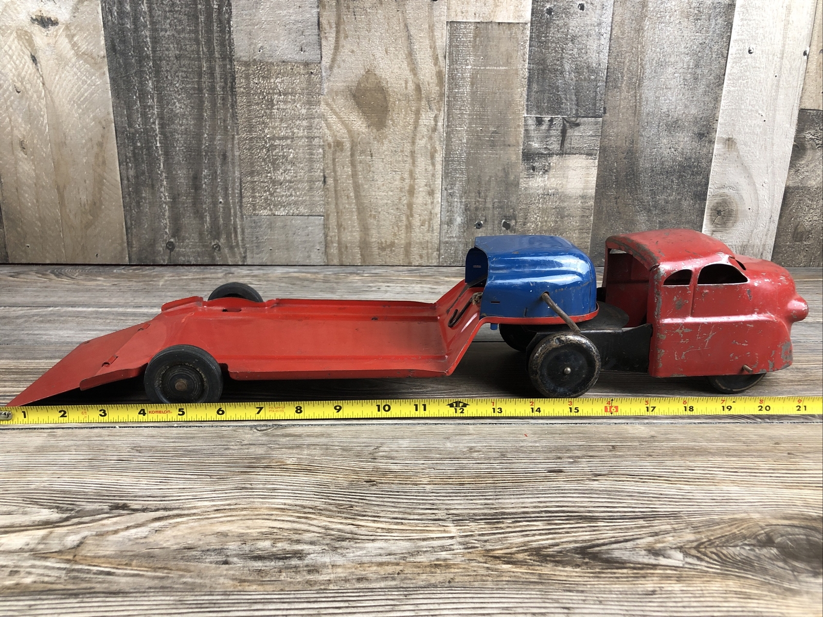 Vintage Wyandotte Lowboy Flatbed Trailer Truck w/ Winch Toy | eBay