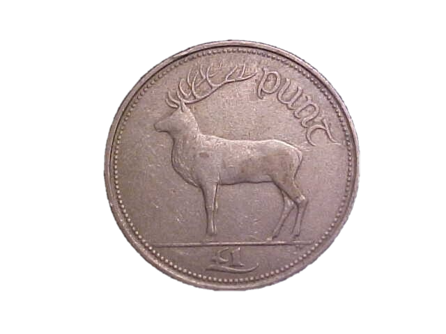 1990 IRELAND 1 PUNT (POUND) KM# 27-NICE HIGH GRADE CIRC COLLECTOR COIN ...