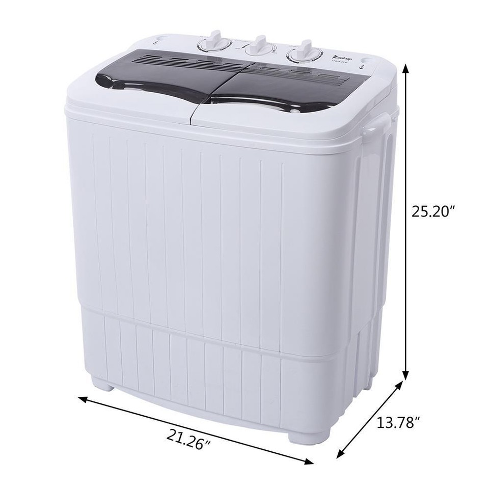 Home Portable Mini Twin Tubs Washing Machine 360W 14.3lbs Washer ...