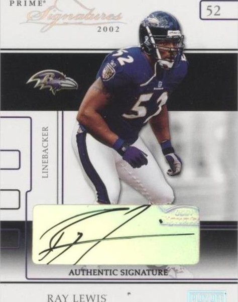 2002 Playoff Prime Signatures - Authentic Signatures #26 Ray Lewis /16 ...