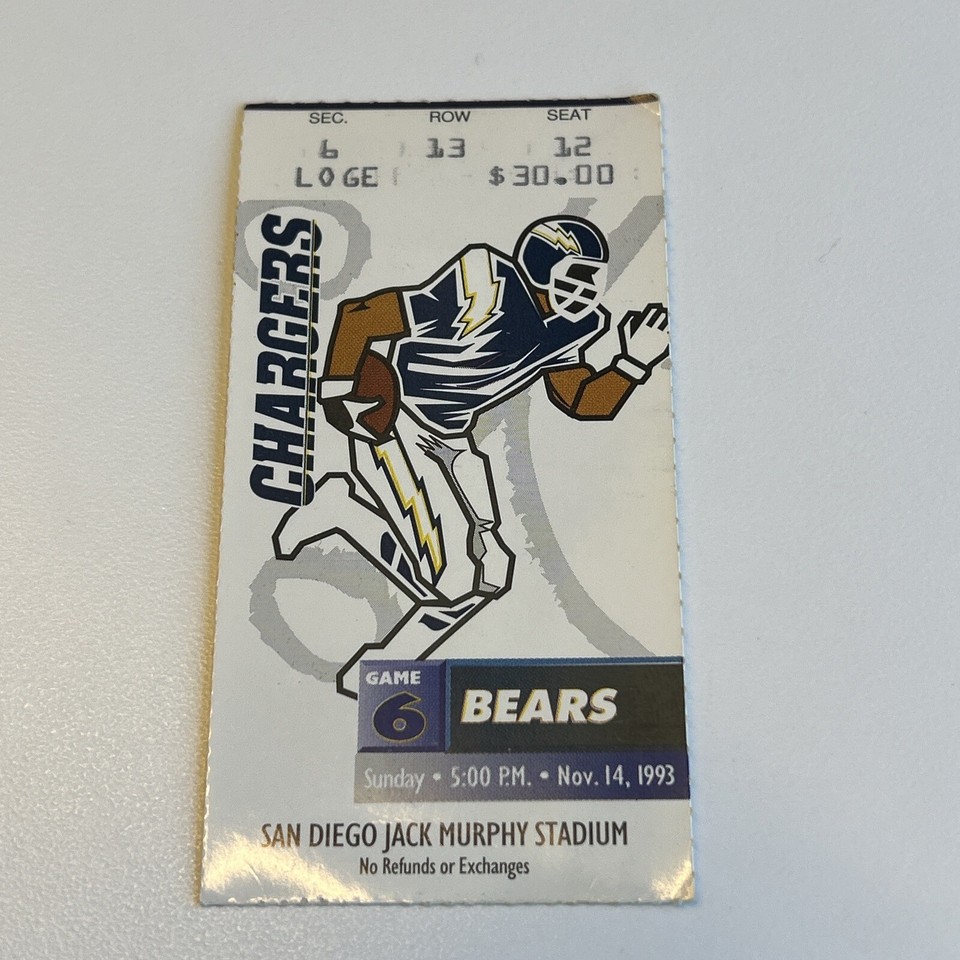 NFL Ticket 11/14 1993 Chicago Bears @ San Diego Chargers Dent & O'Neal ...