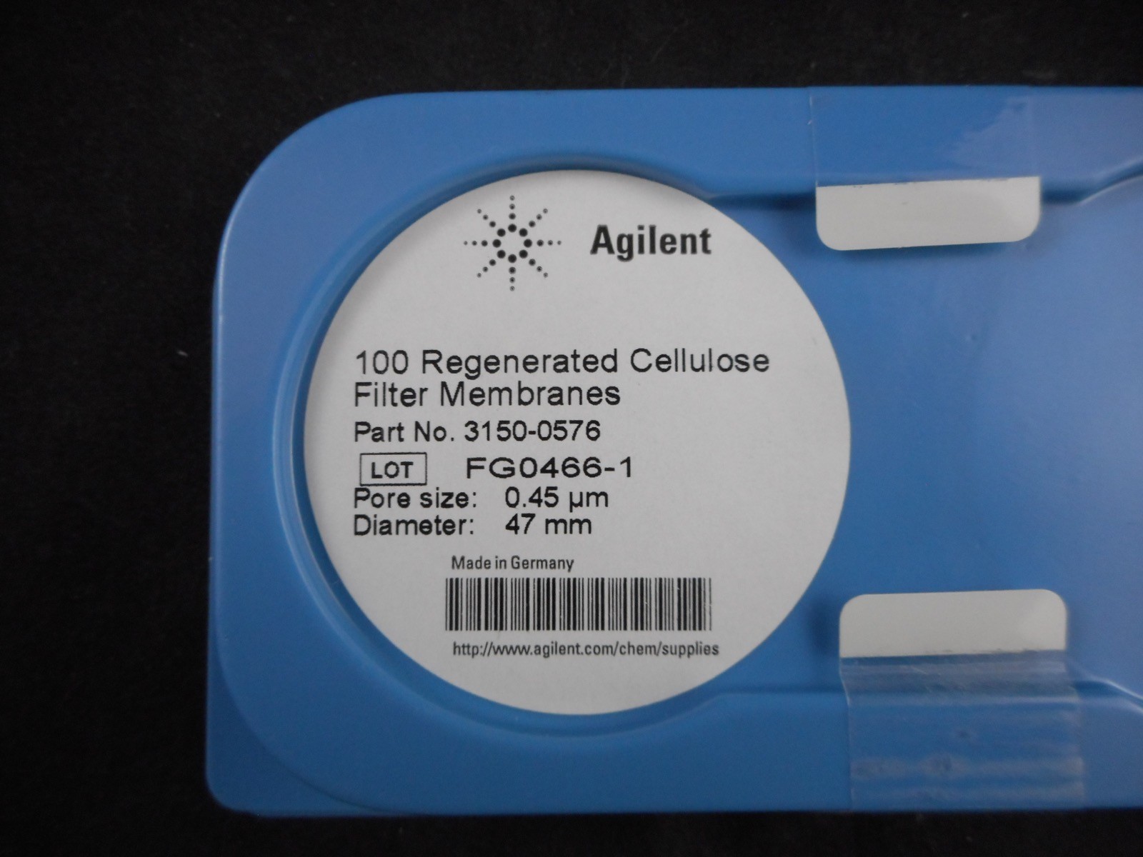 AGILENT 47mm Regenerated Cellulose Membrane Filters Pore Size 0.45µm ...