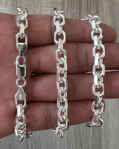6mm Rolo 925 Sterling Silver Solid Cable Anchor Chain Link High Polish ...