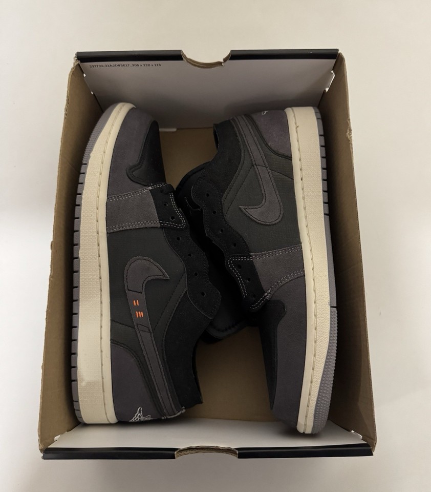 Nike Air Jordan 1 Low SE Craft Inside Out Mens Sz 9 Black Cement Grey ...