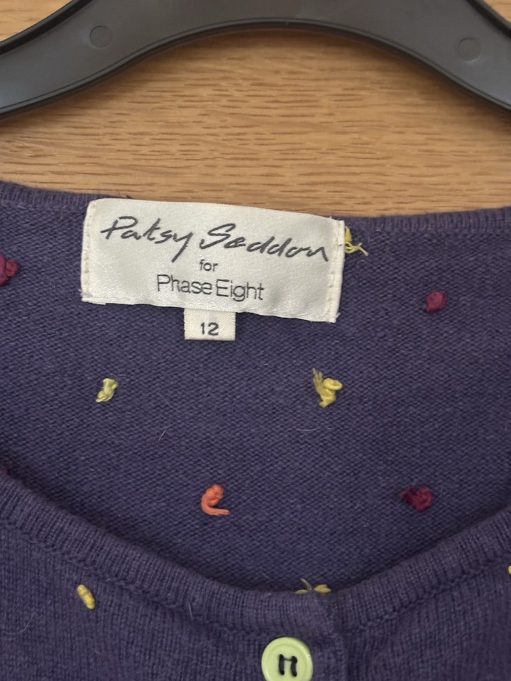 Ladies Patsy Seddon For Phase Eight Purple Cardigan With Coloured ...