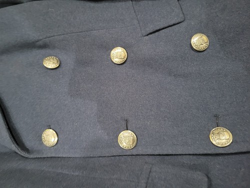 US Air Force Size 35R Blue Wool Overcoat Dress Uniform Trench Coat USA ...