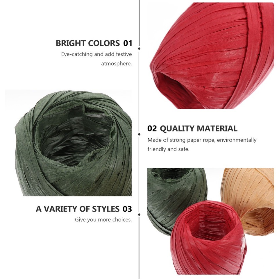 6 Rolls 20 Meters Raffia Paper Ribbon Twine Strings Decorative Paper ...