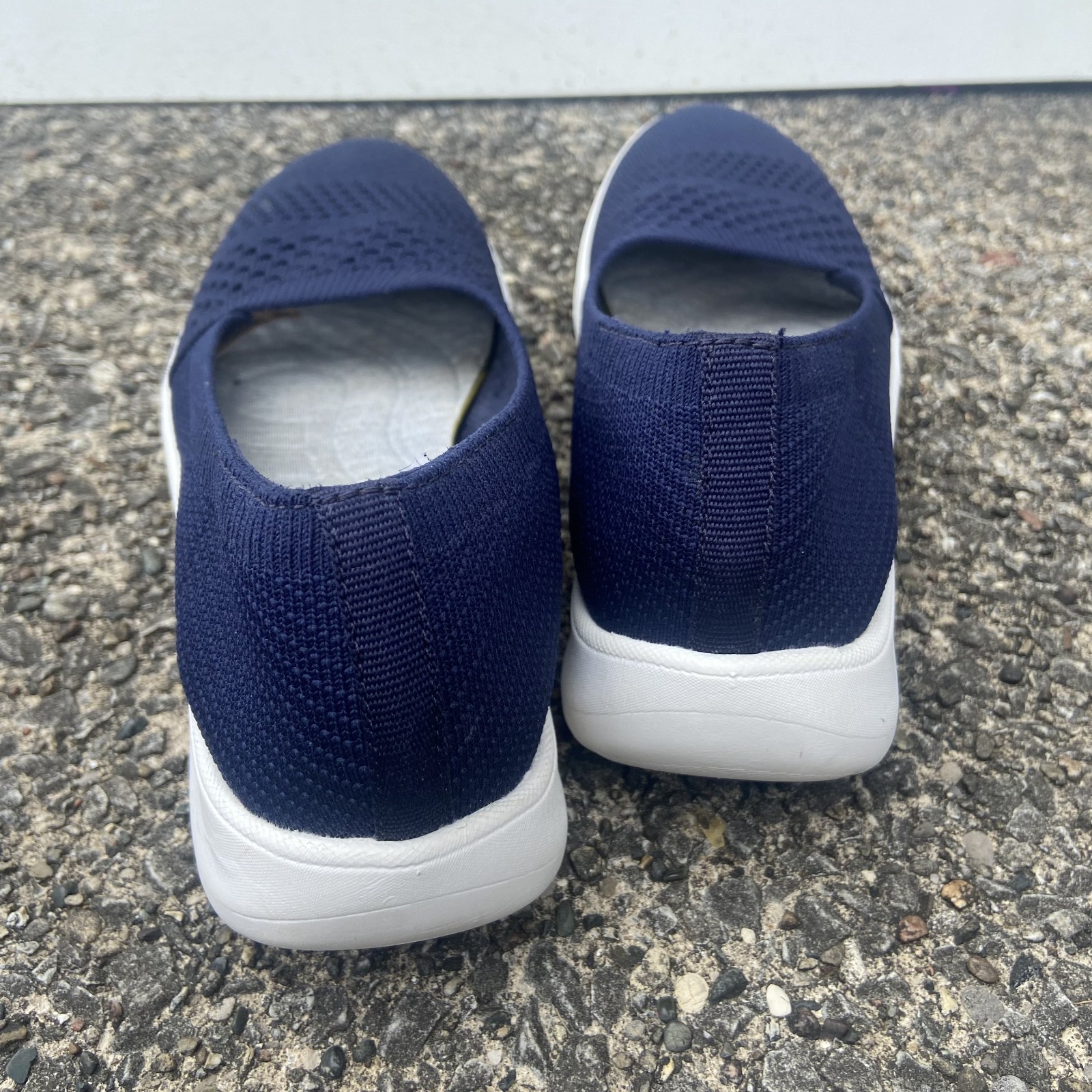 Clarks Cloudsteppers Womens Shoes Sz 7.5 Blue Slip On Flats Knit ...
