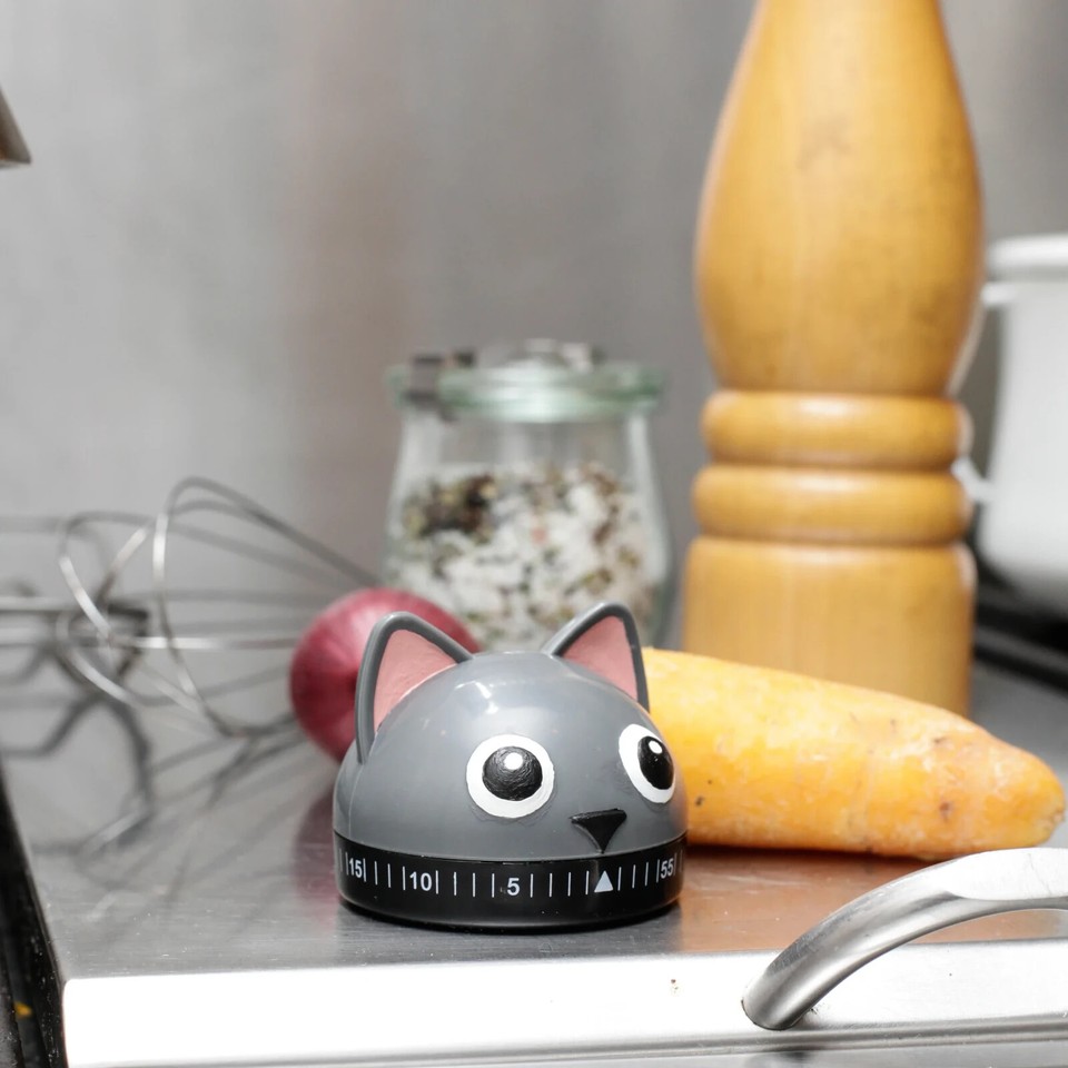 Kikkerland Kitty Cat Kitchen Timer 60 Min Cooking Count Down Clock ...