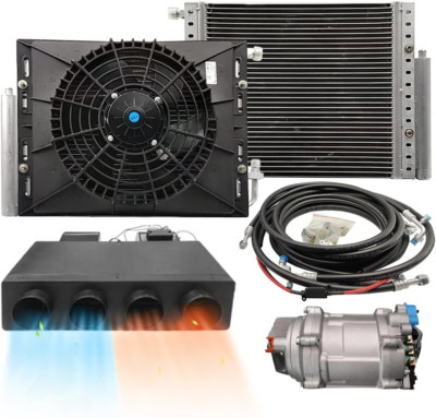 Universal Underdash Electric Air Conditioning 12V Cool&Heat A/C Kit ...