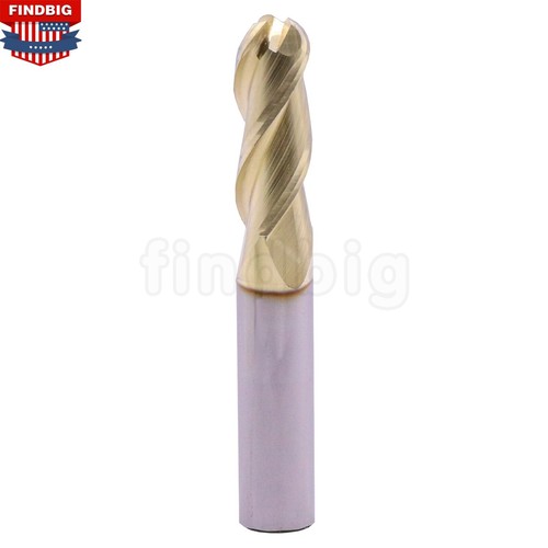 3/8" 3 Flute Ball Nose 37° Helix Carbide End Mill For Aluminum - ZRN ...