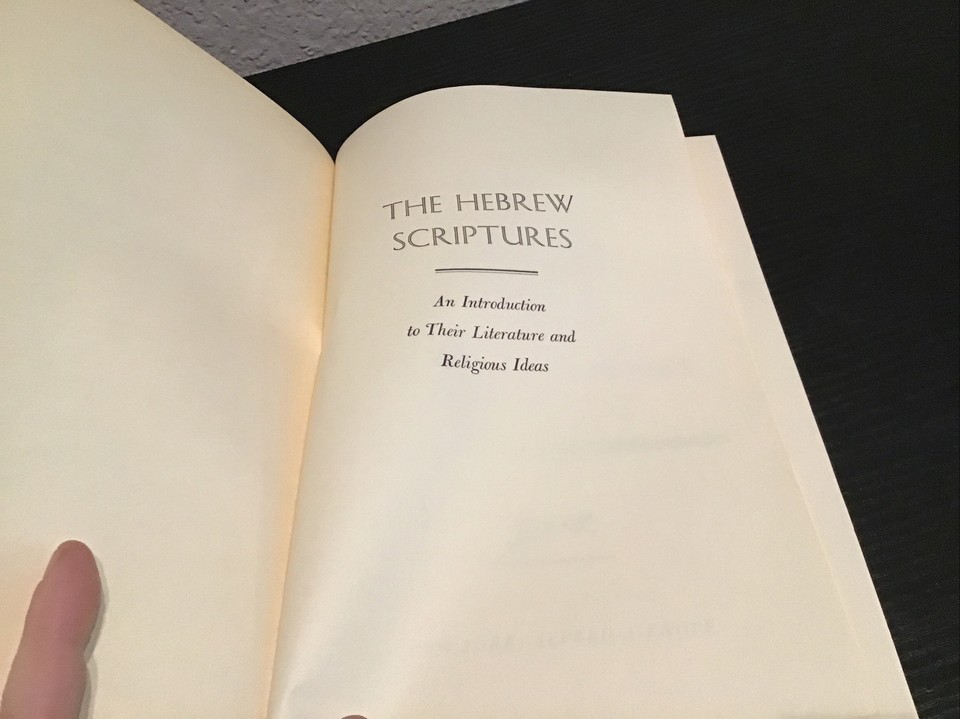 The Hebrew Scriptures 1968 samuel sandmel alfred knopf HC @C3 | eBay