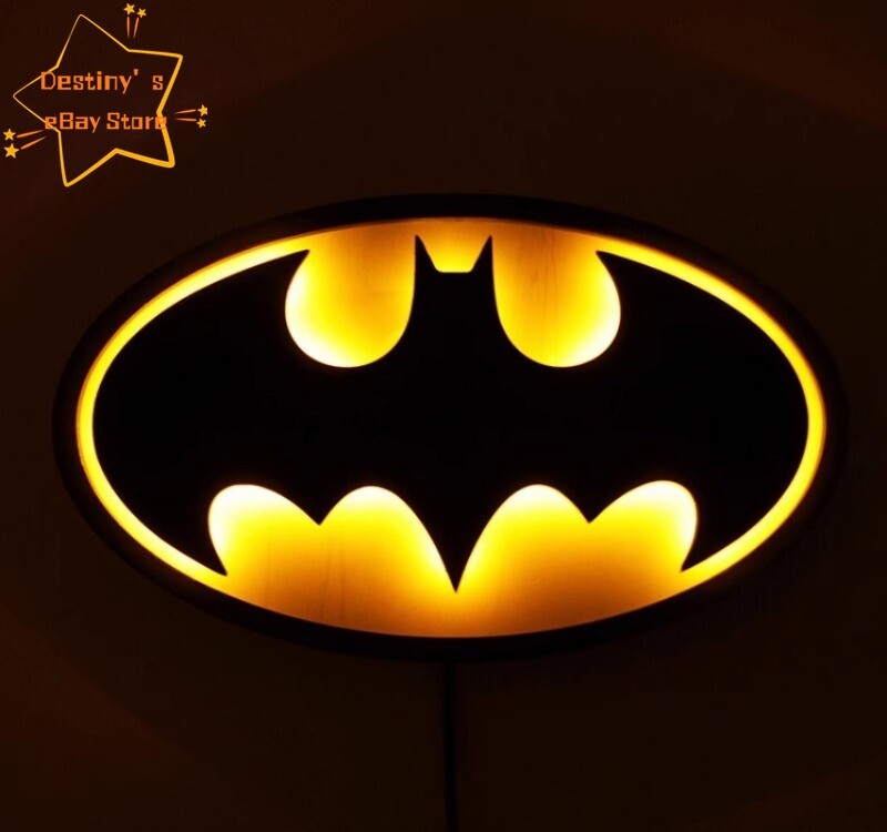 LED Night Light Justice League Knight Batman Bedside Lamp Superhero ...