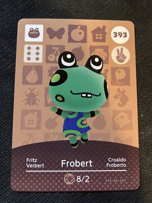 CARTE ANIMAL CROSSING NEW HORIZONS AMIIBO FROBERT / VERBERT 393 | eBay