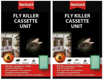 2 x Rentokil Fly Killer Cassette Unit Kills Flies Mosquitoes Moth ...