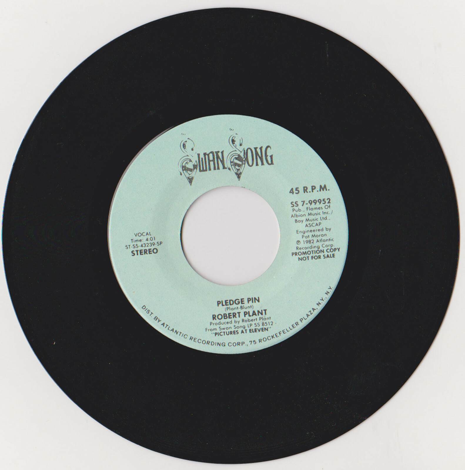 Robert Plant - Pledge Pin - USA 7" 45 promo single wlp - Led Zeppelin ...