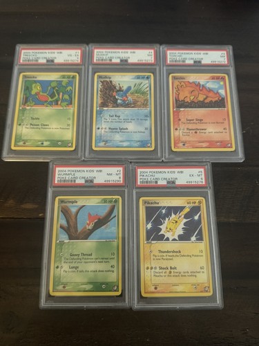 2004 Pokemon KIDS WB! Poke Card Creator Contest COMPLETE SET PSA GRADED ...